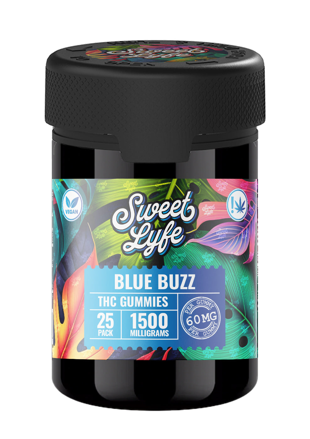 Vegan Gummies 1500 MG THC Blend - 4oz - Blue Buzz – Sweet Lyfe
