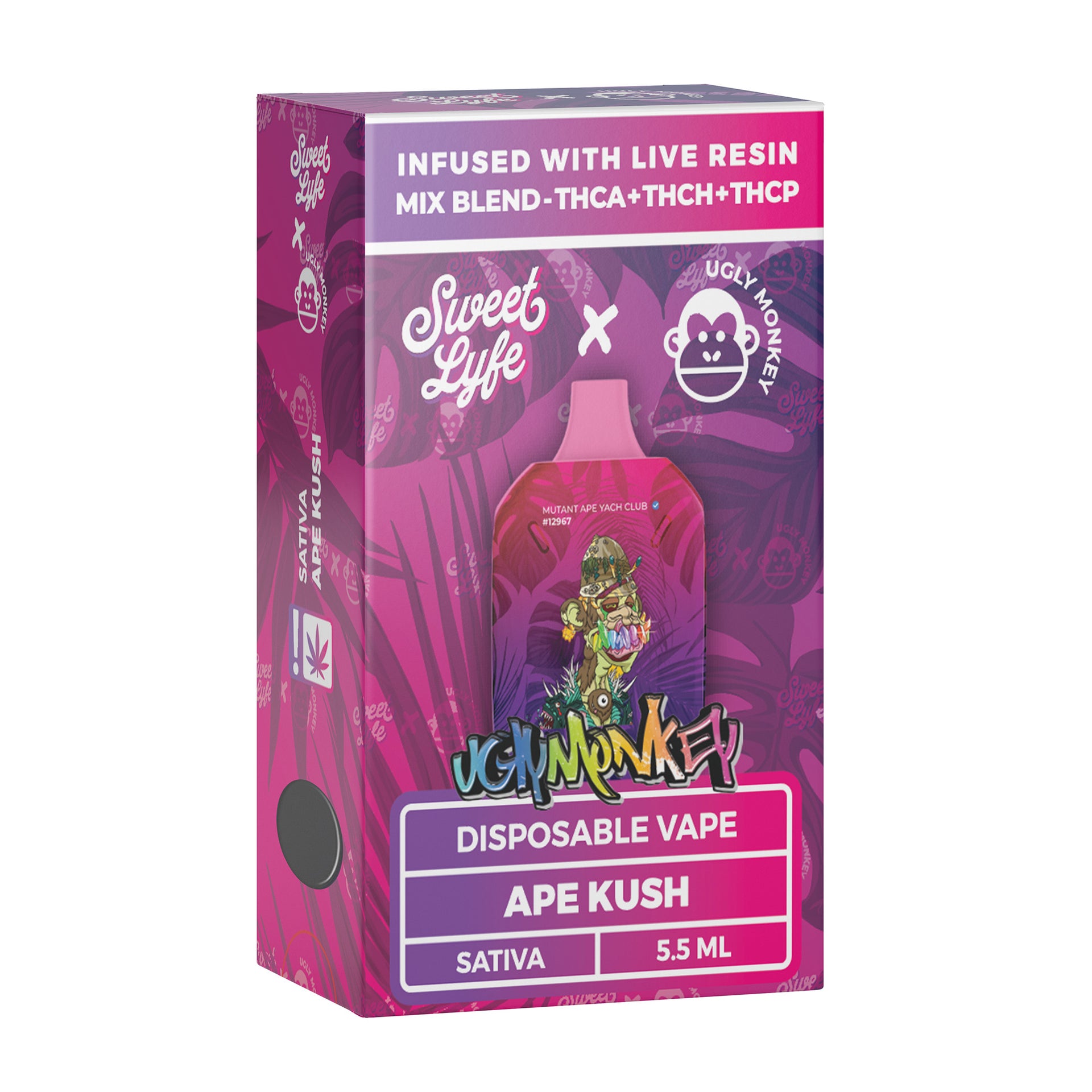 5.5ML Disposable - THCA+THCH+THCP - Ape Kush - Sativa – Sweet Lyfe